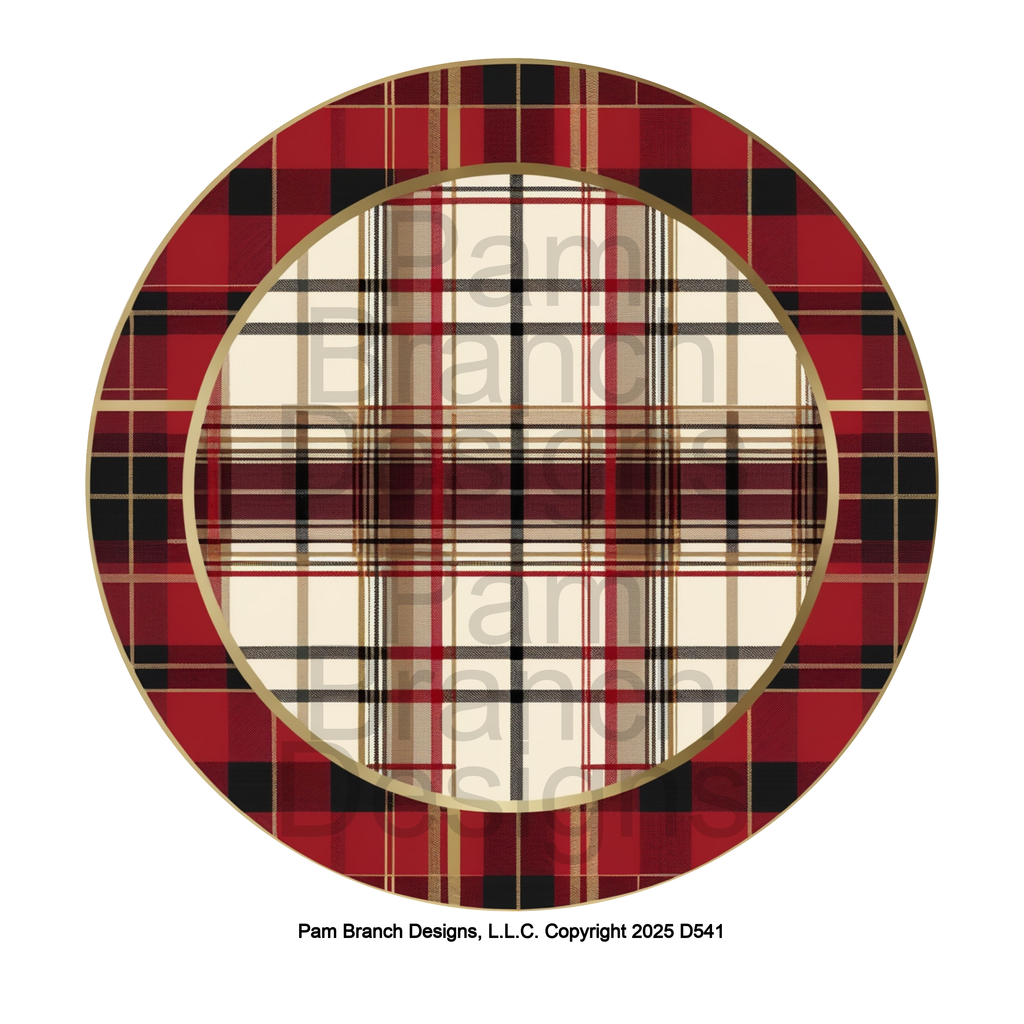 Layered Red Tartan Framed Pattern – Rice Paper for DIY Christmas Ornam ...
