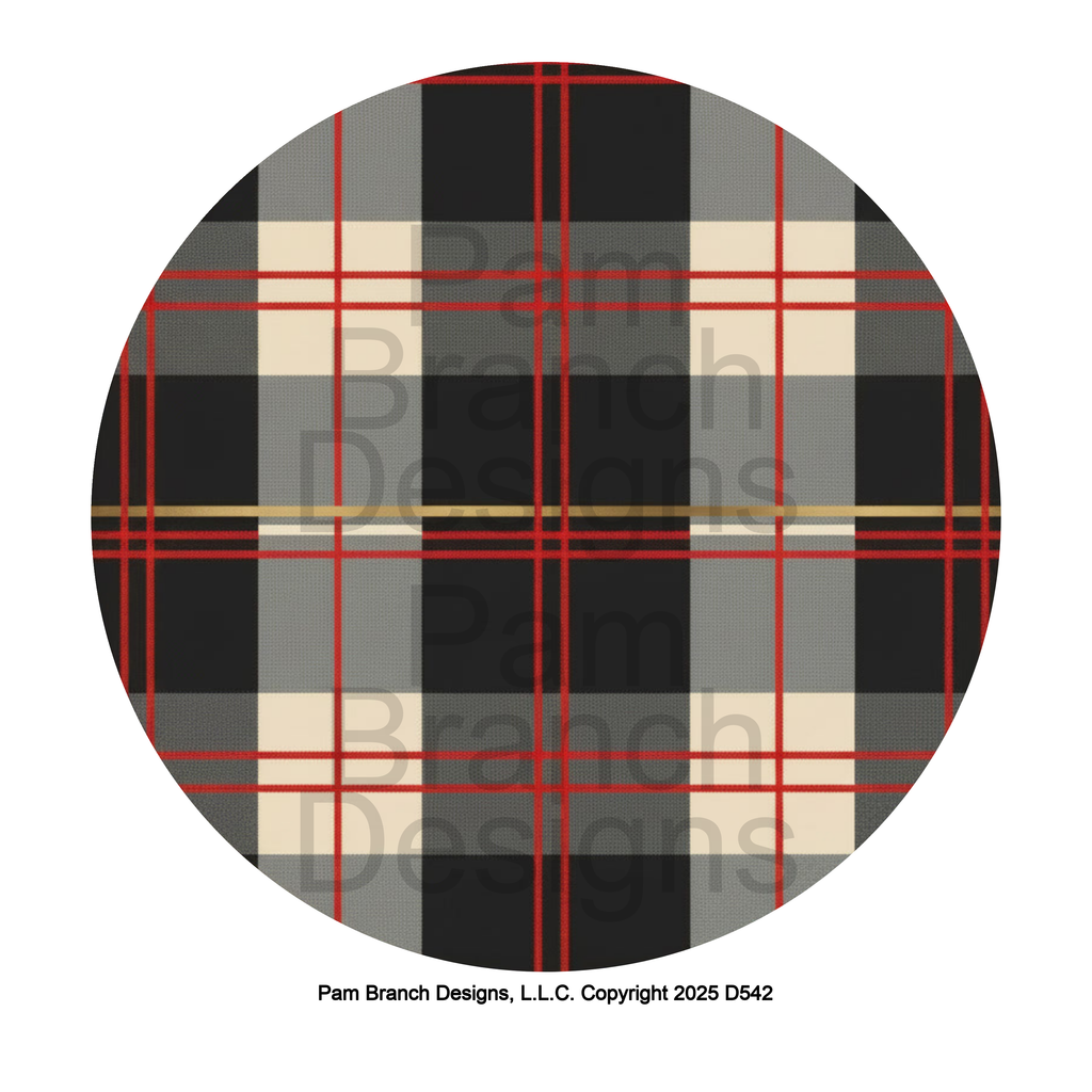Gray and Black Plaid with Red Stripe – Rice Paper for DIY Christmas Or ...