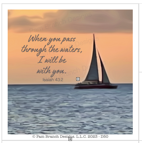 When you pass through the waters, I will be with you. - Decoupage Shee ...
