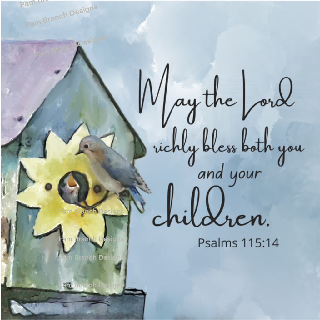 “May the Lord richly bless…” Bluebirds, Decoupage Sheet, D29 – Pam ...