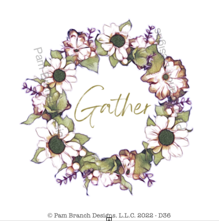 Rice paper with Gather, Fall Wreath, Craft Paper, Decoupage Paper D36 ...